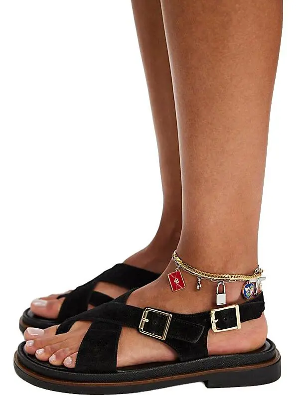 Free People Safari Sandals - Black