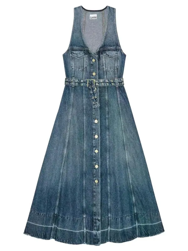 GANNI Denim Maxi Dress - Blue