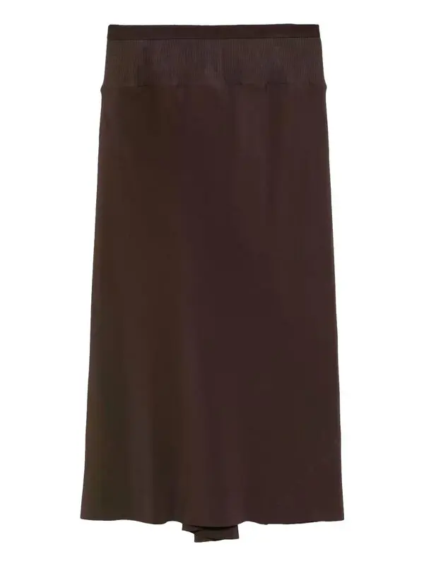 Rick Owens Knee Bias Midi Skirt - Brown