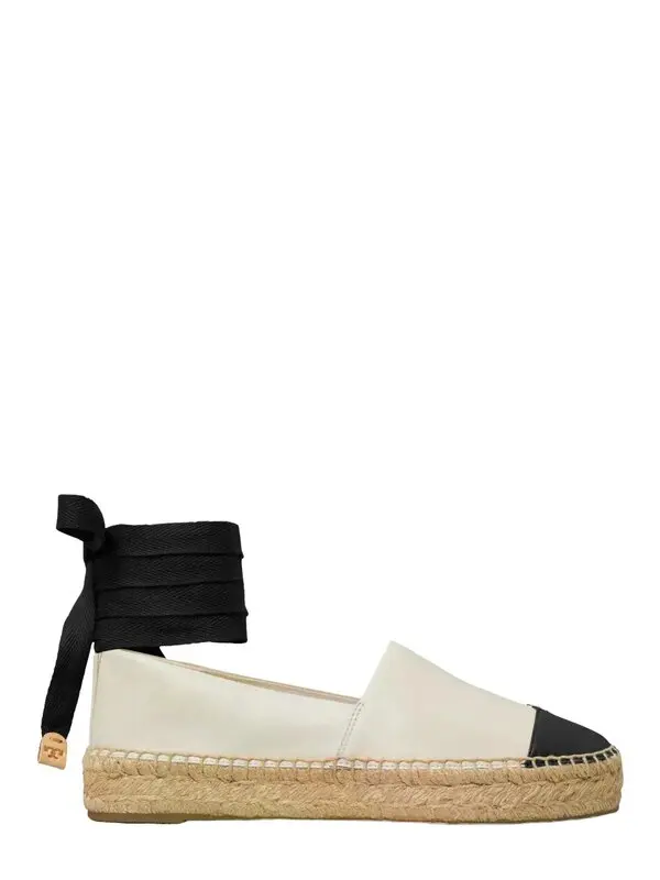 Tory Burch Leather Espadrilles - Neutrals