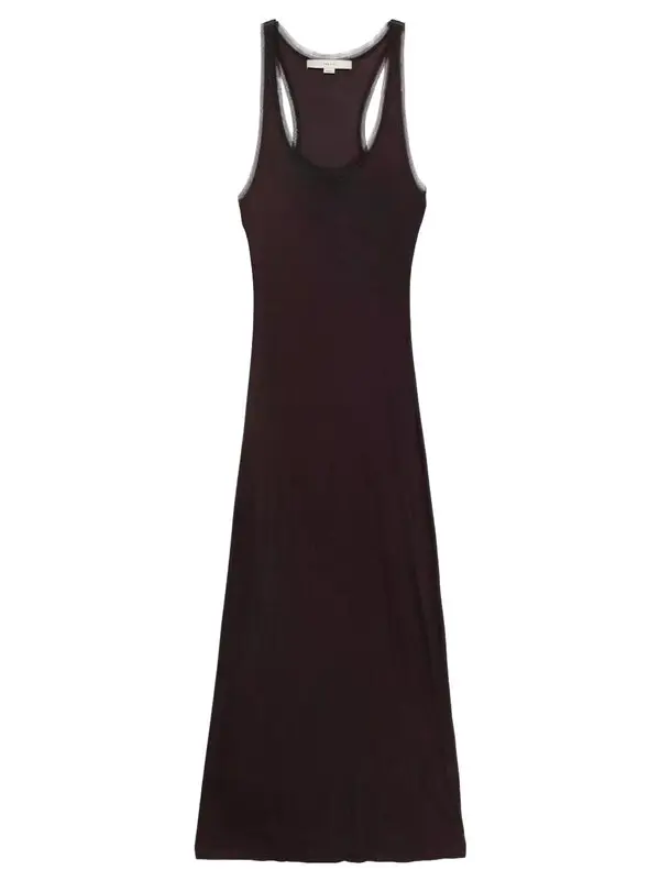 Remain Birger Christensen Mesh-trim Maxi Dress - Brown