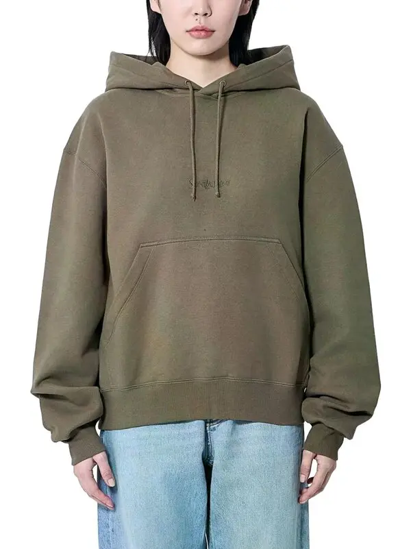 Saint Laurent Logo-embroidered Hoodie - Green