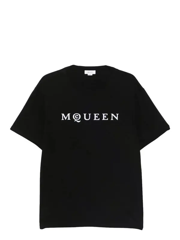 Alexander McQueen Flocked-logo T-shirt - Black