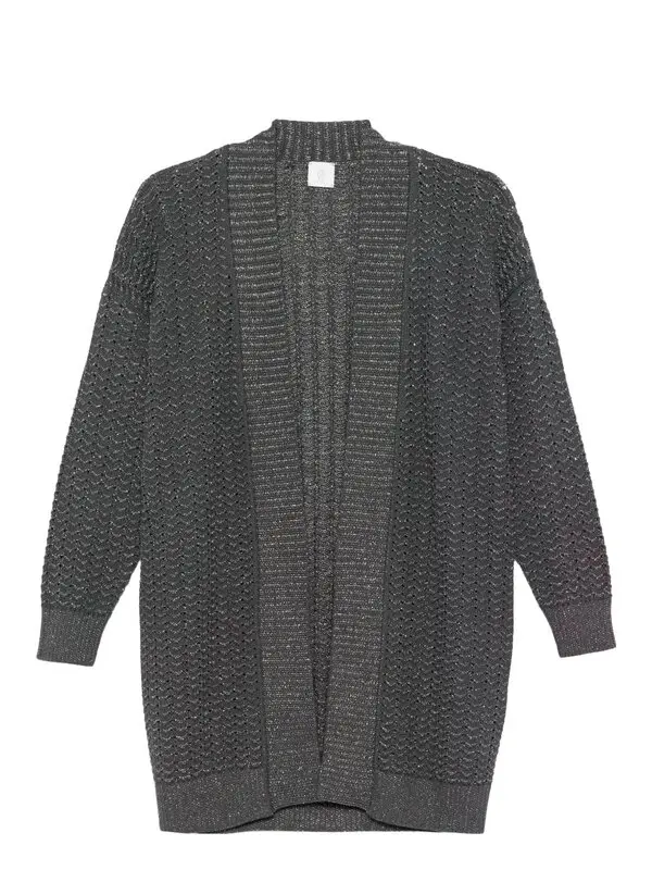 Eleventy Metallic-threading Cardigan - Grey