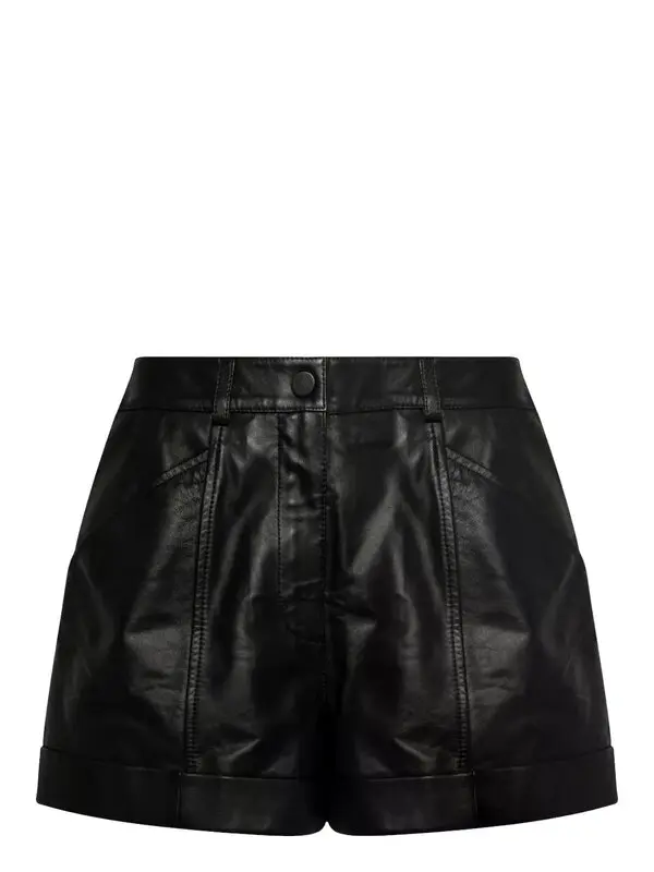 YVES SALOMON Leather Shorts - Black