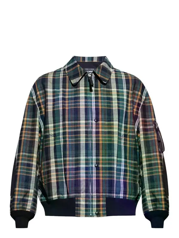 Comme Des Garçons Checked Bomber Jacket - Green