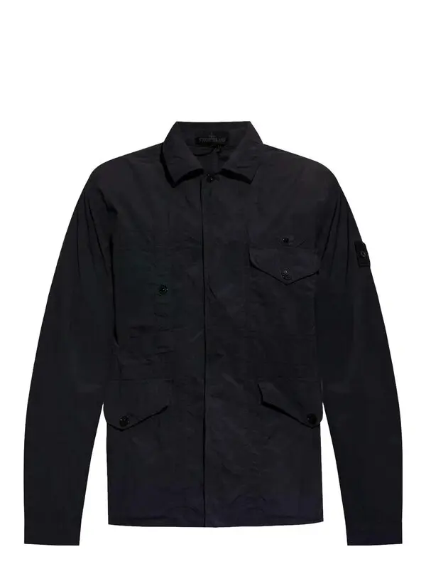 Stone Island Creased Multi-pocket Shirt Jacket - Black