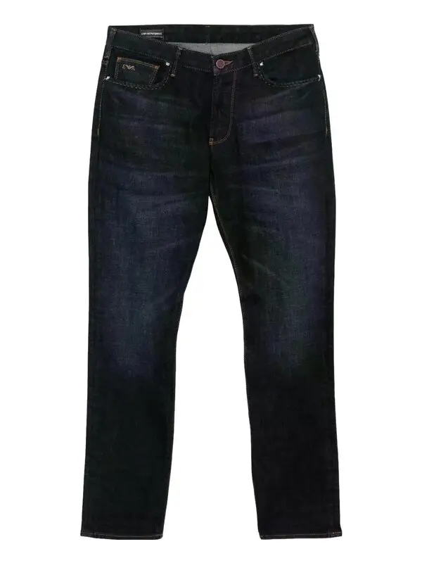 Emporio Armani Logo-plaque Jeans - Blue