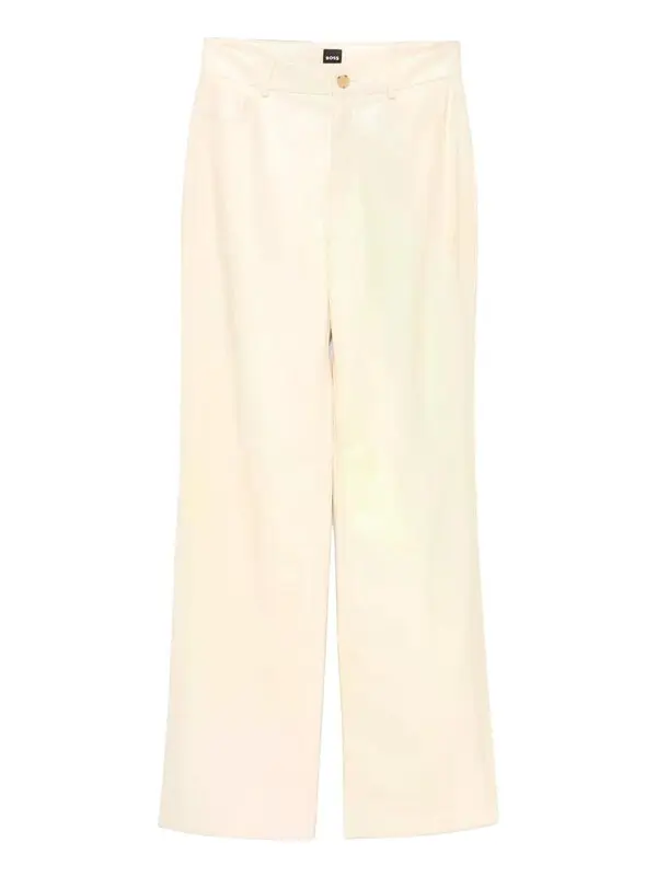 BOSS Faux-leather Trousers - Neutrals