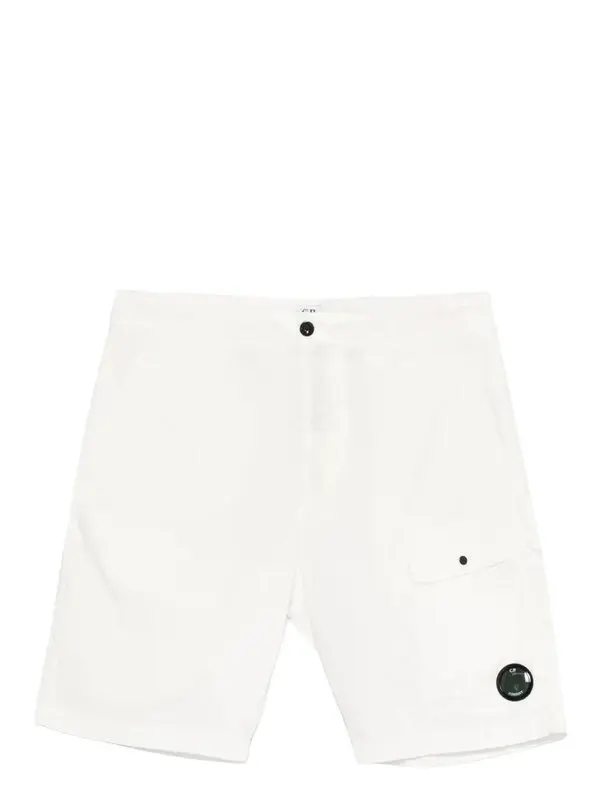 C.P. COMPANY Lens-detail Cargo Shorts - White