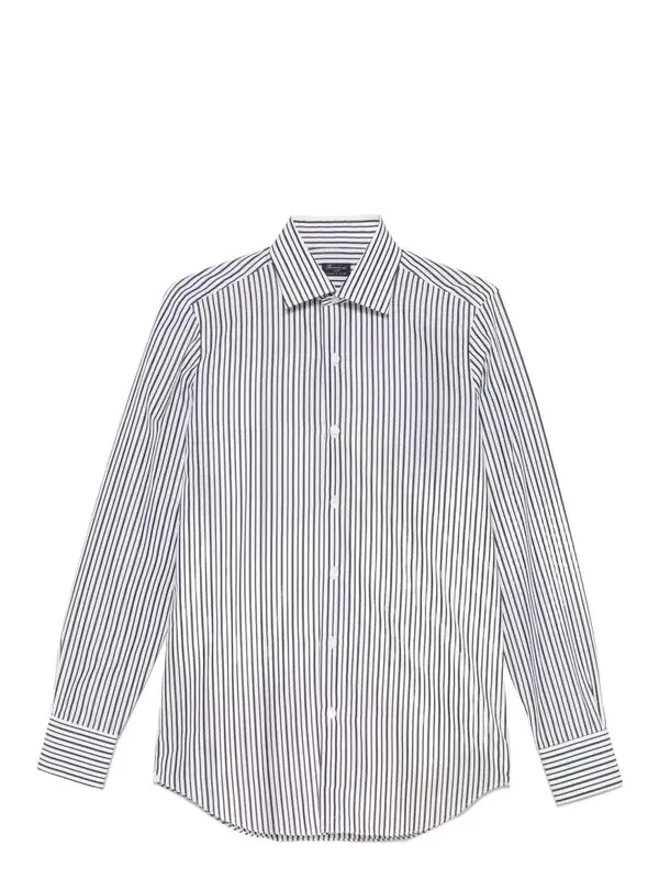 FINAMORE 1925 Striped Cotton Shirt - White