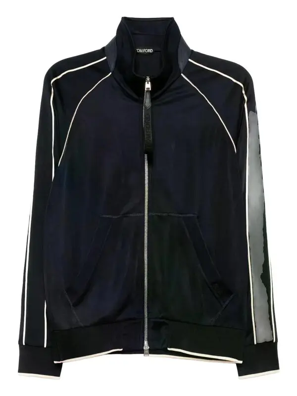 TOM FORD Piping-detail Sports Jacket - Blue