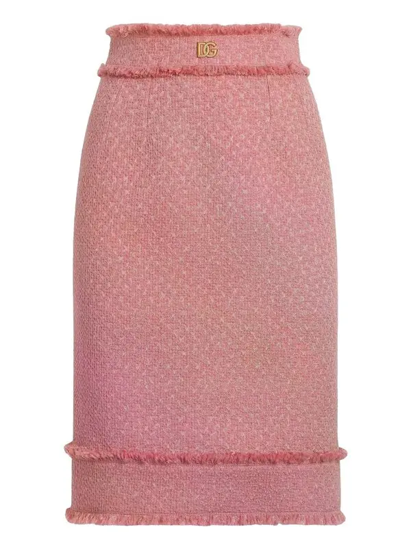 Dolce & Gabbana Logo Plaque Skirt - Pink