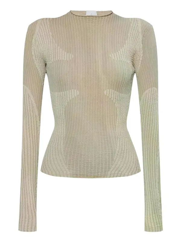 ROA Fine Ribbed Long Sleeve Top - Neutrals
