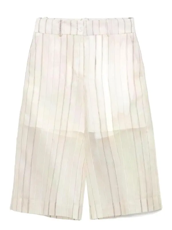 Peserico Striped Knee-length Shorts - Neutrals