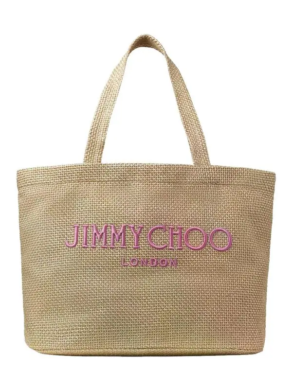 JIMMY CHOO Logo-embroidered Tote Bag - Brown