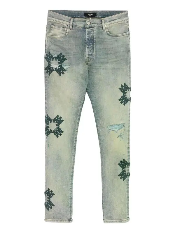 Amiri Ma Quad Appliqué Jeans - Blue