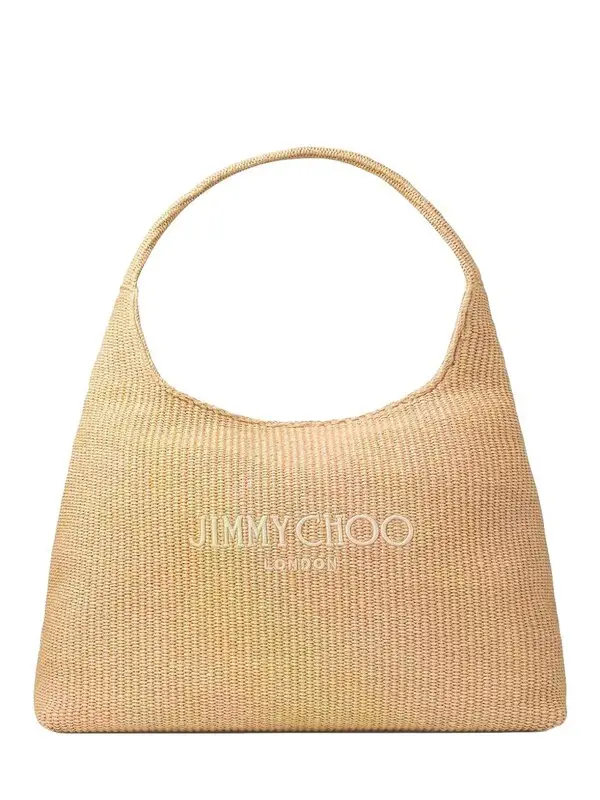 JIMMY CHOO Large Beach Hobo Shoulder Bag - Neutrals