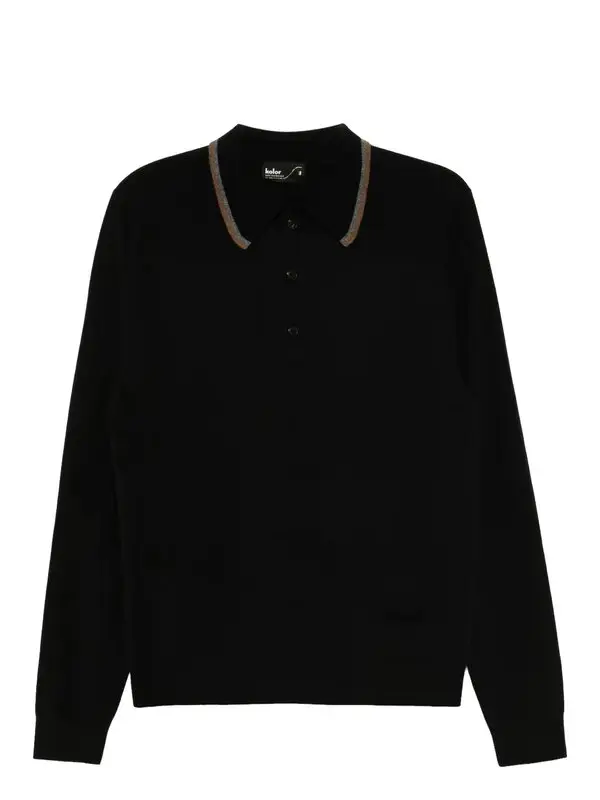 Kolor Wool Polo Shirt - Black