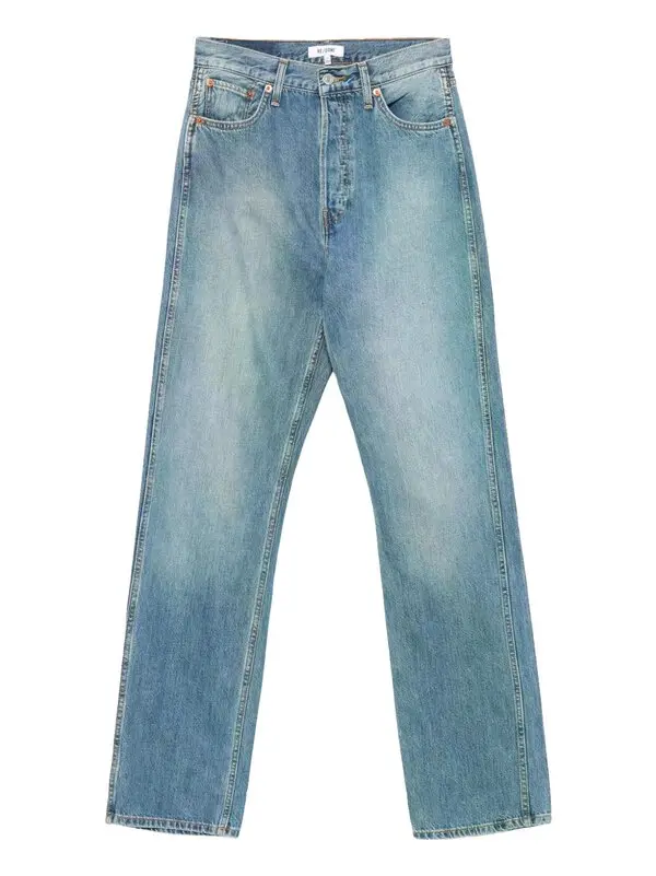 RE/DONE High-rise Straight-leg Jeans - Blue