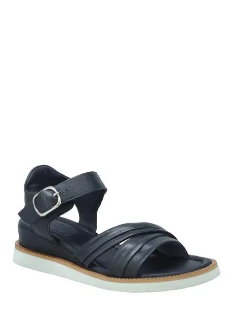 Miz Mooz Emelina Ankle Strap Platform Wedge Sandal - Black