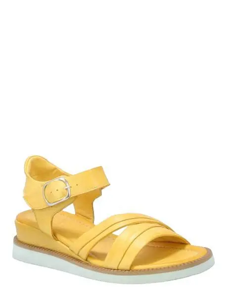 Miz Mooz Emelina Ankle Strap Platform Wedge Sandal - Ochre
