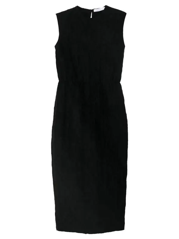 Harris Wharf London Crinkled Midi Dress - Black