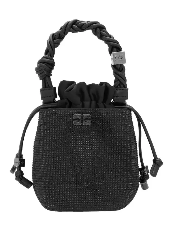 GANNI Braided-handle Leather Tote Bag - Black