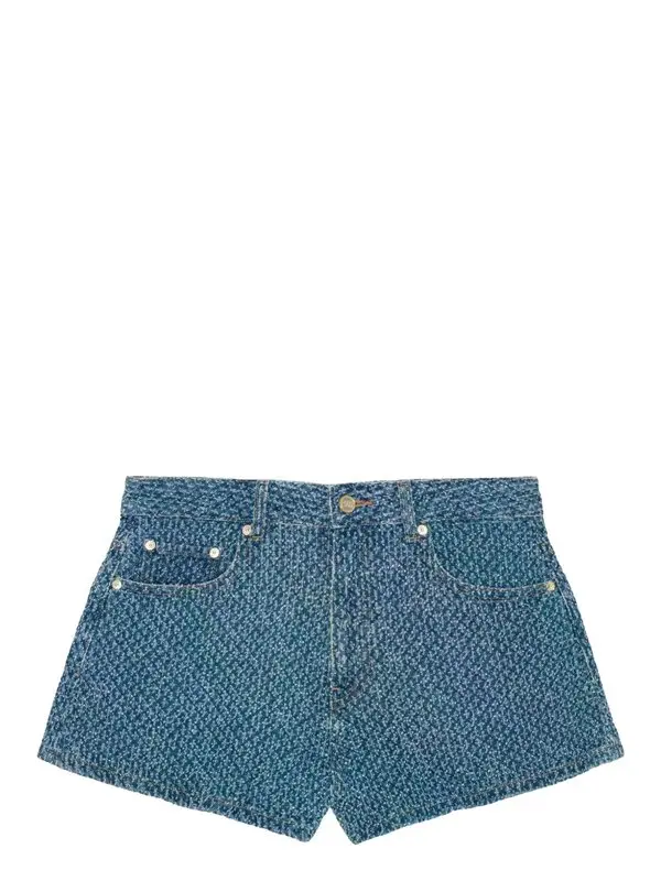 GANNI Logo Patch Shorts - Blue