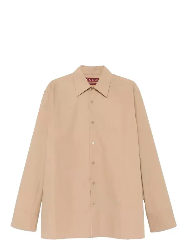 Gucci Logo-embossed Cotton Shirt - Neutrals