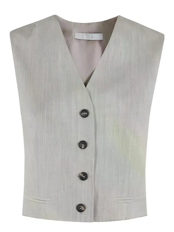 TELA Button-down Waistcoat - Grey