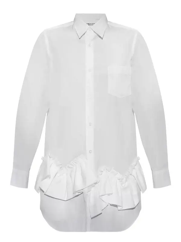 Comme Des Garçons Ruffled-trim Shirt - White