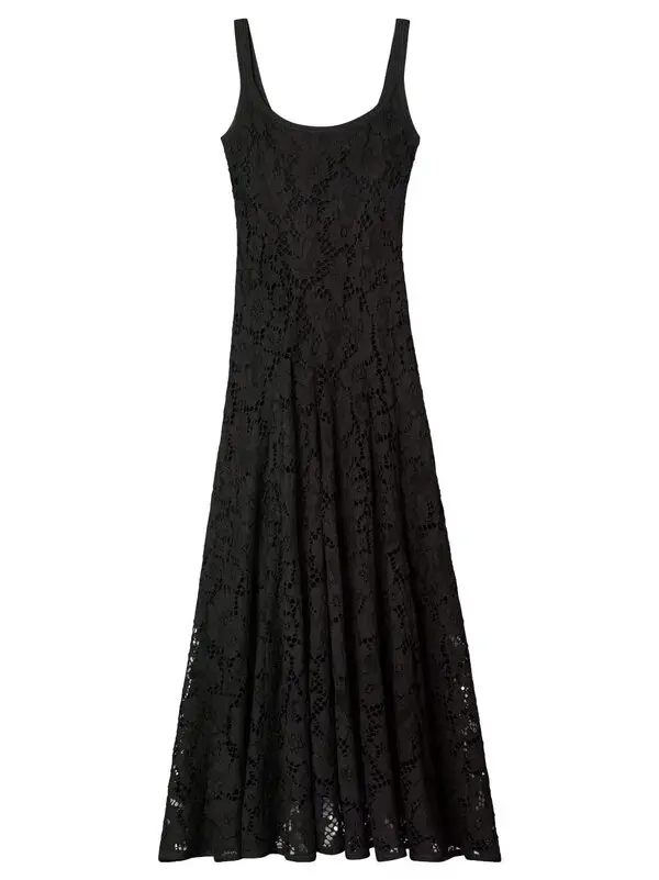 Tory Burch Floral-lace Midi Dress - Black