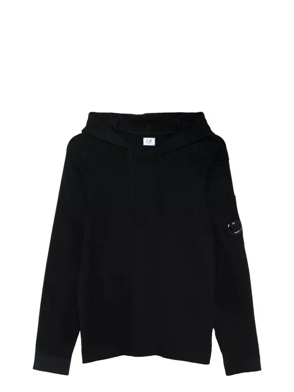 C.P. COMPANY Sea Island Lens-detail Hoodie - Black