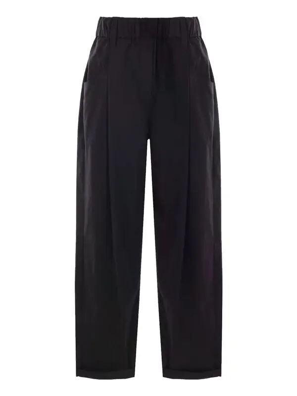 Brunello Cucinelli Poplin Trousers - Black