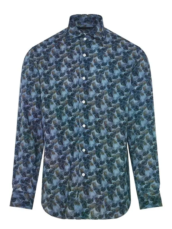 BARBA NAPOLI Printed Shirt - Blue
