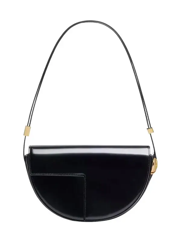 Patou Le Leather Shoulder Bag - Black