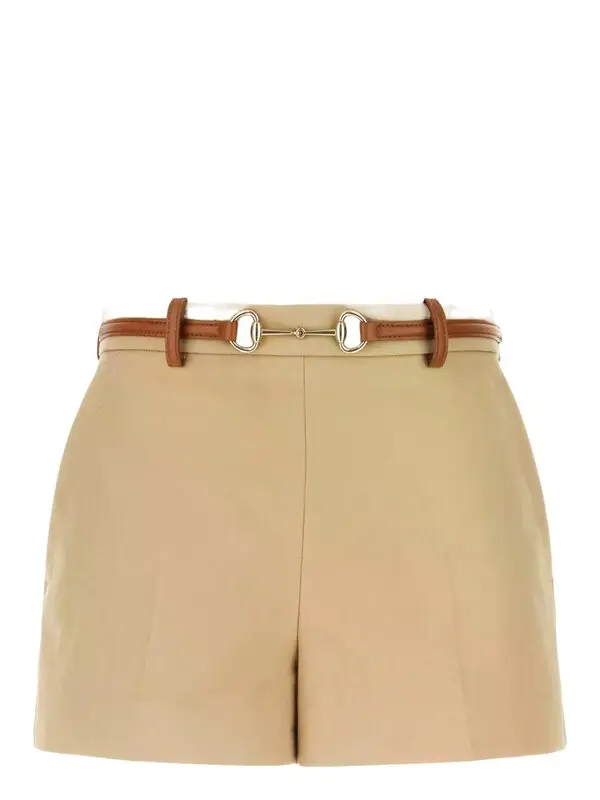 Gucci Horsebit-detail Cotton Shorts - Neutrals