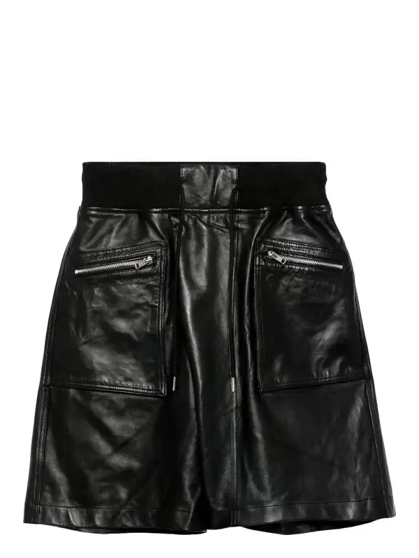 R13 Crossover Leather Shorts - Black
