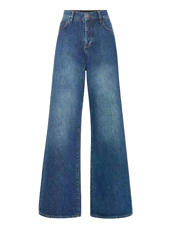 Philipp Plein Wide-leg Jeans - Blue