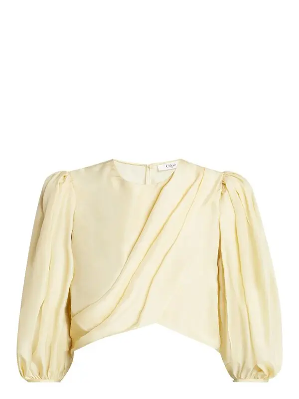 Chloé Draped Cropped Top - Powder Yellow