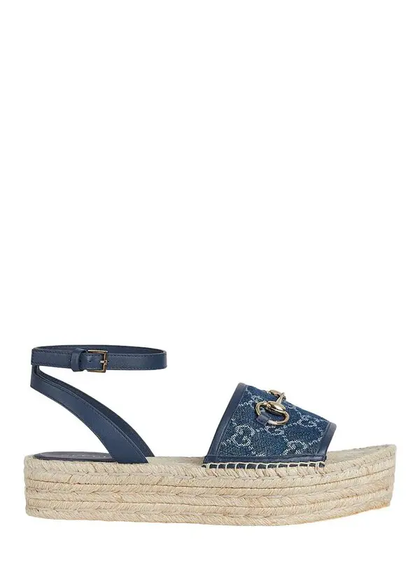 Gucci Paloma Gg Platform Espadrille Sandals - Denim
