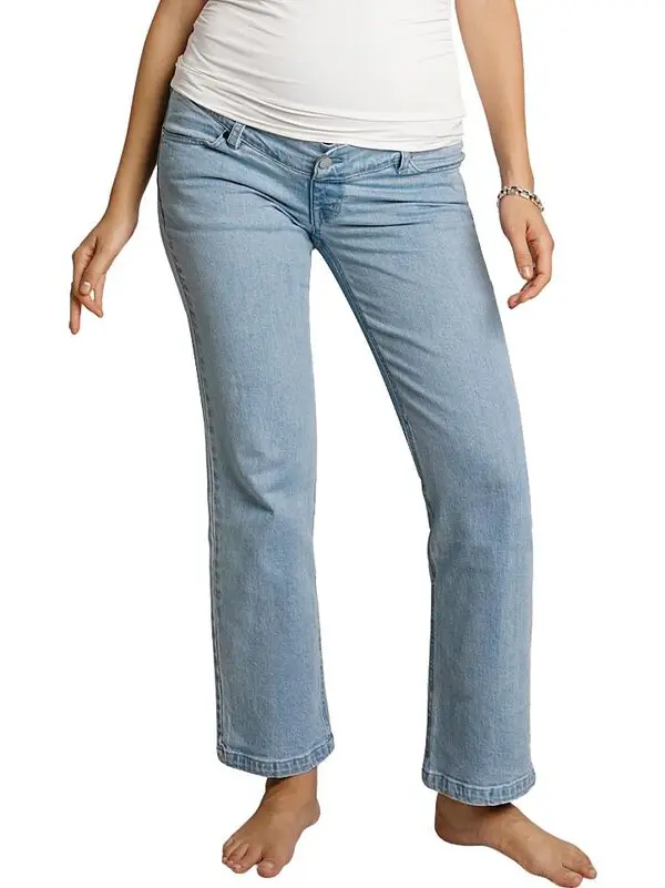 NOM MATERNITY Hailey Straight Leg Jeans - Light Wash