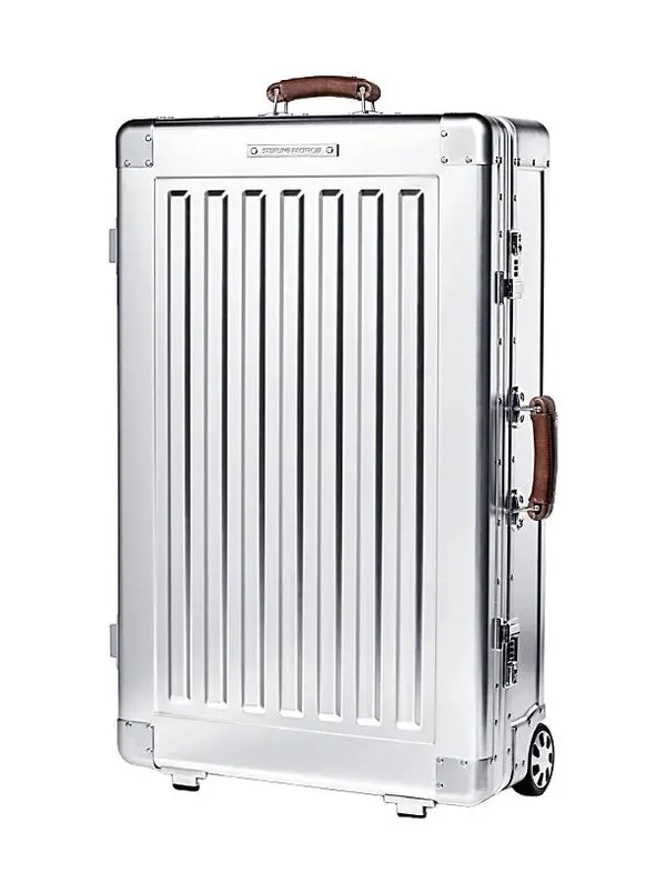 STERLING PACIFIC Xl Checked Suitcase - Aluminum