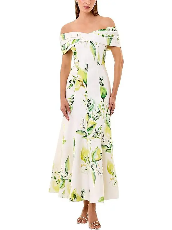 NICHOLAS Ariana Strapless Twist Front Dress - Anisa Ivory Lemon