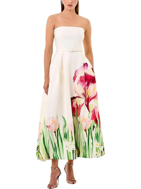 NICHOLAS Kyra Strapless Dress - Isla Ivory Floral