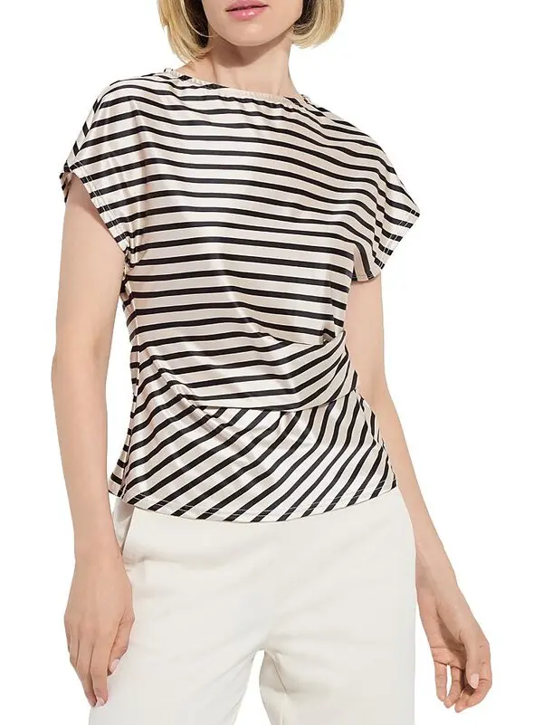 Lyssé Bruna Draped Top - Coastal Stripe