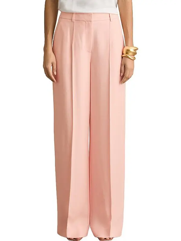 REISS Wide Leg Trousers - Pink