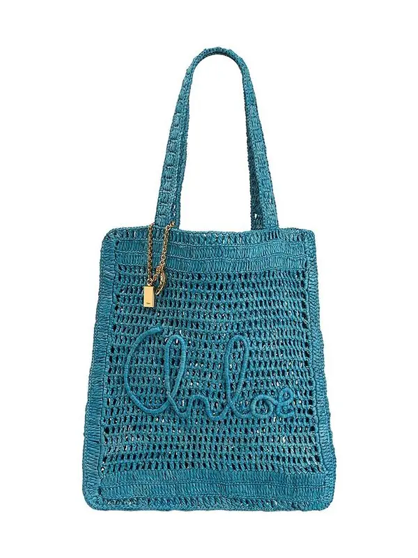 Chloé Raffia Tote - Stormy Sea