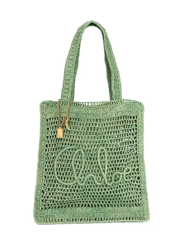 Chloé Raffia Tote - Tea Leaf Green